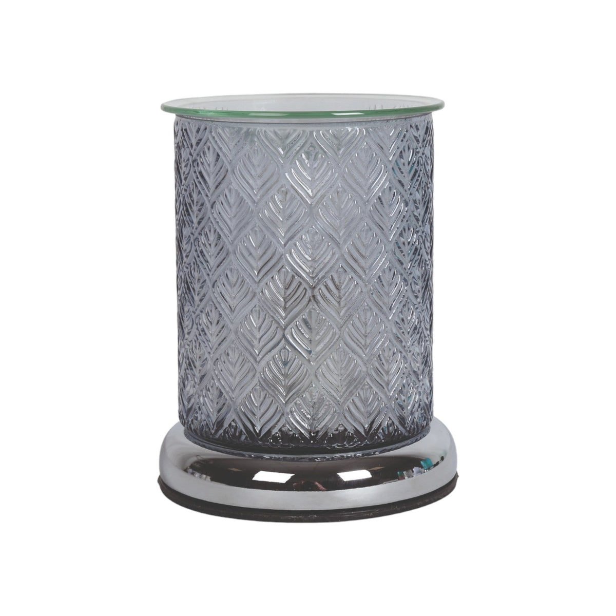 Grey Leaf Touch Wax Melt Burner – 16cm Electric Glass