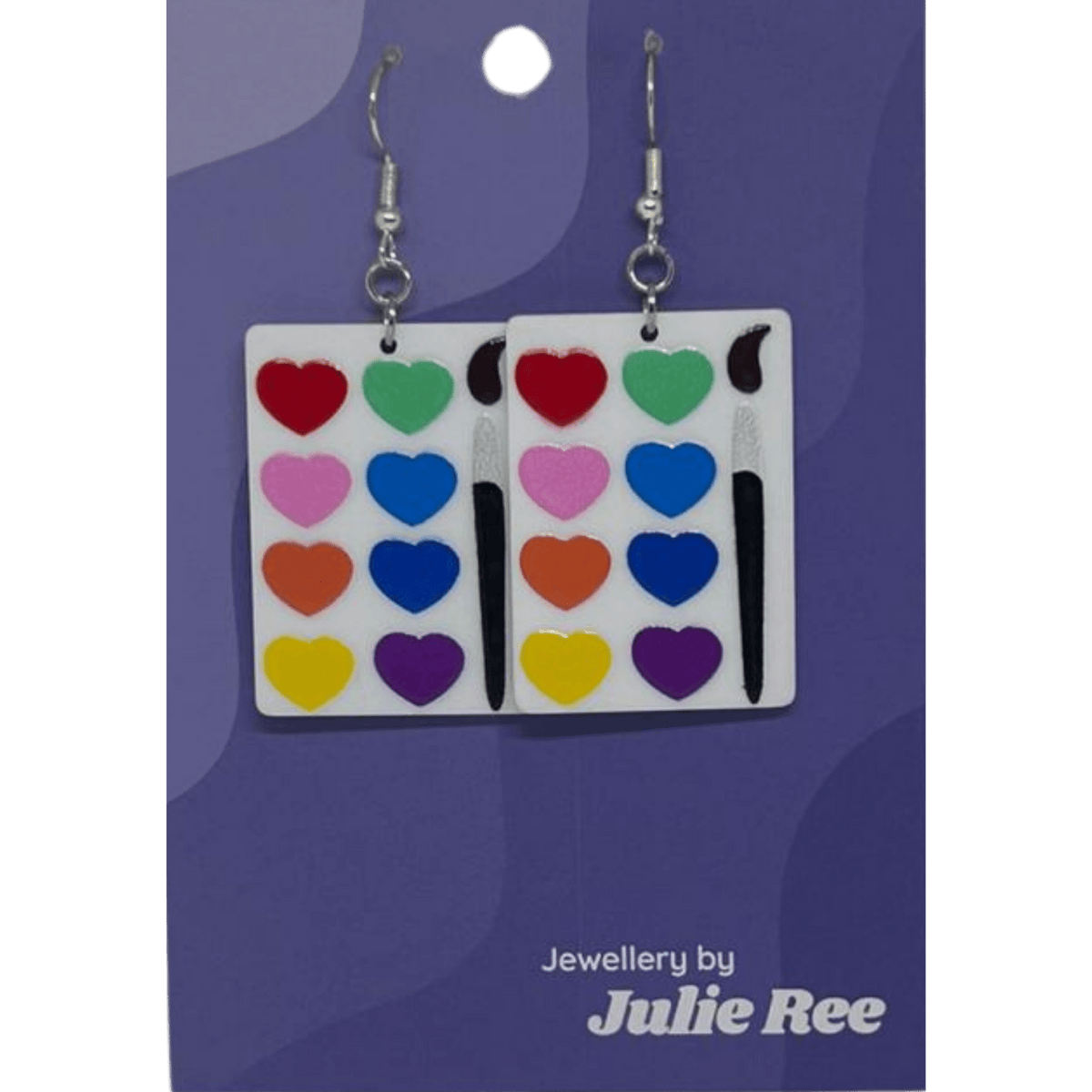 Paint Palette Earrings – Colourful Artist Jewellery