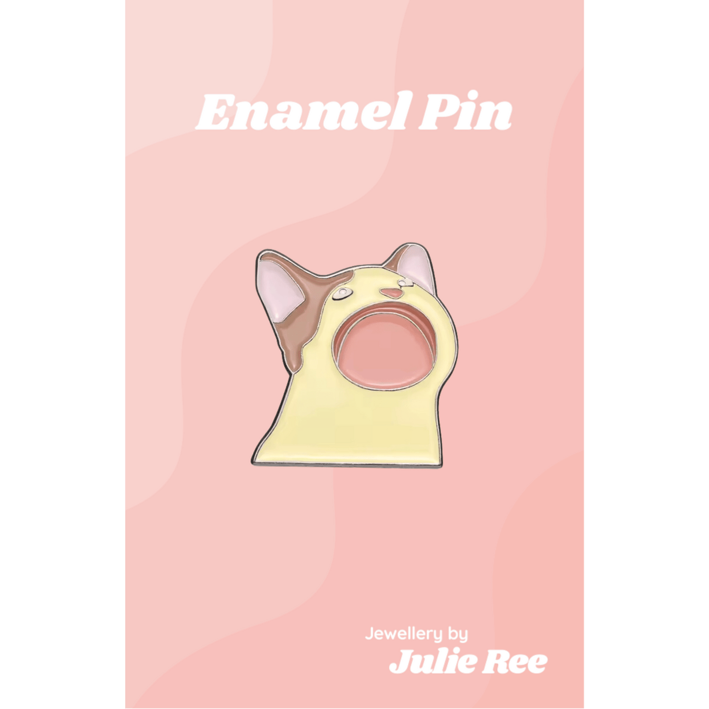 Funny Screaming Cat Enamel Pin by Julie Ree