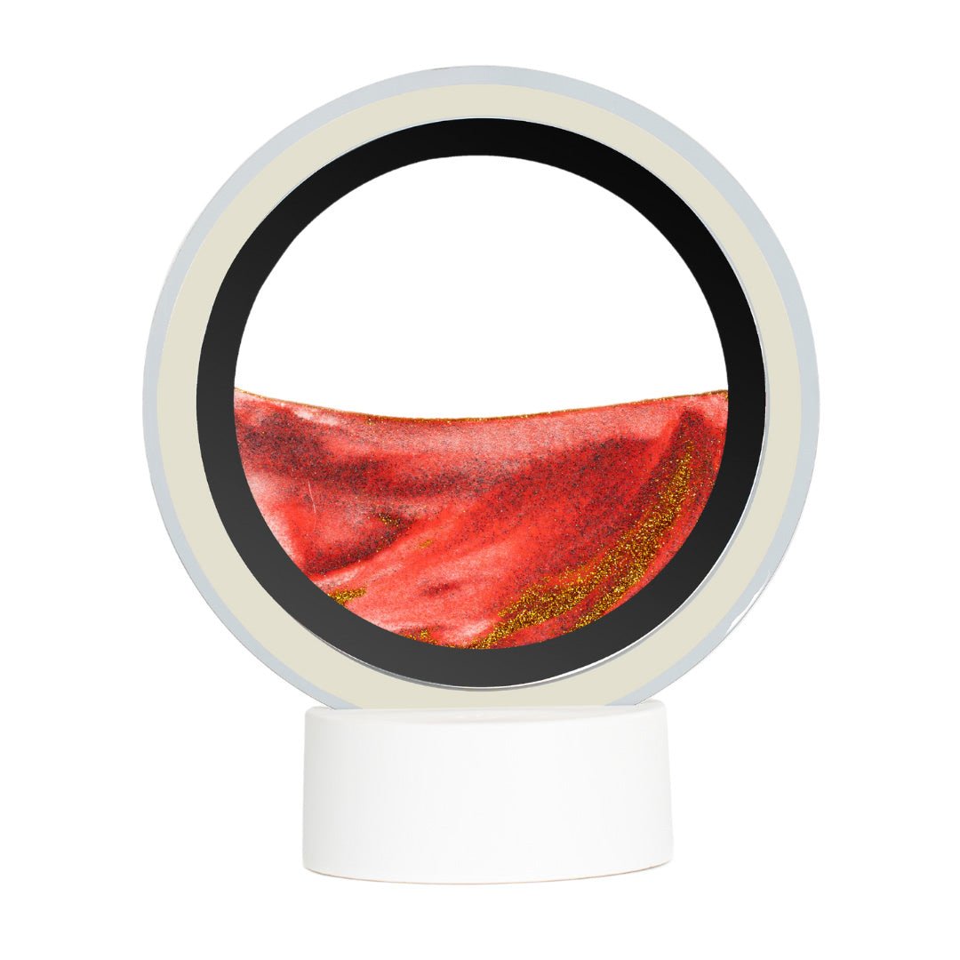 Captivating Moodscape Mirrored Ring Sand Picture - Red