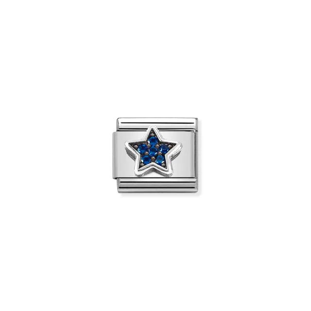 Nomination Blue CZ Star Classic Link – Silver