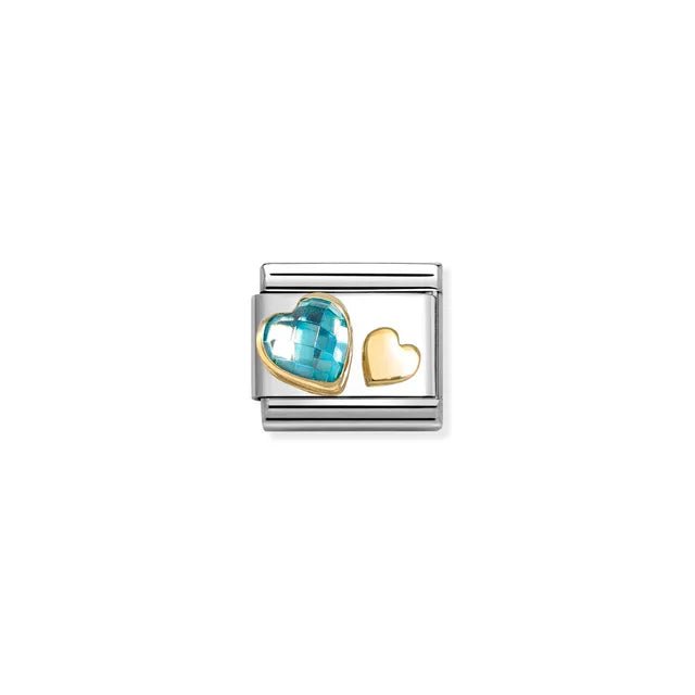 Nomination Classic Link Light Blue CZ Heart Charm