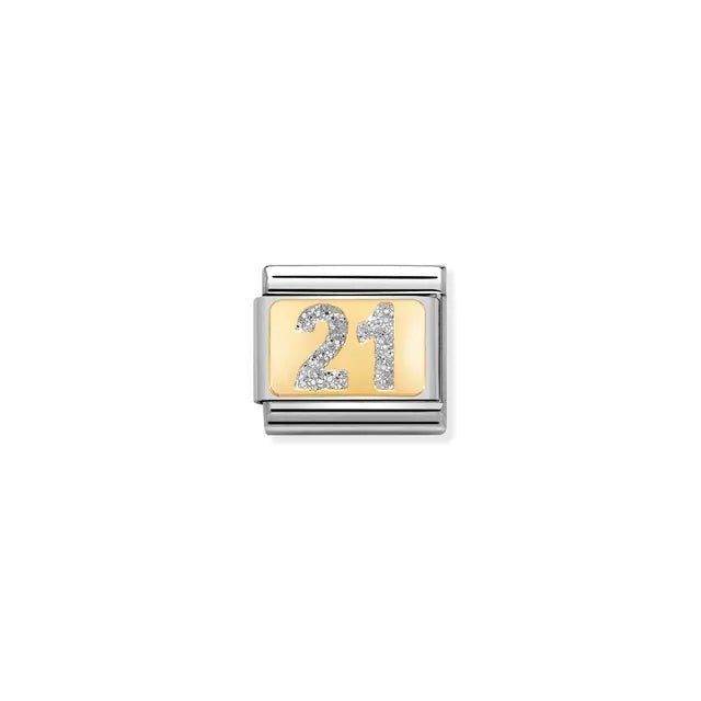 Nomination Number 21 Classic Link – Yellow Gold Glitter
