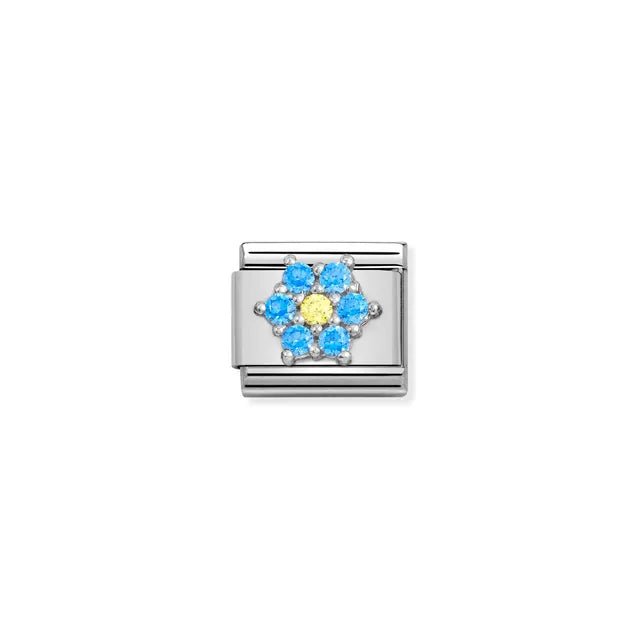 Nomination Flower Link – Silver, Blue & Yellow CZ