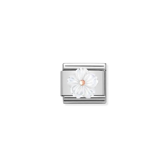 Nomination Classic Link White Mother of Pearl Flower