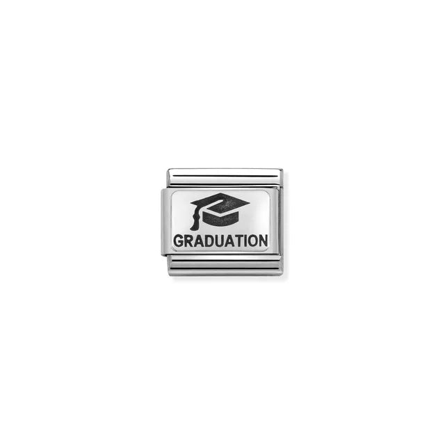 Nomination Graduation Charm – Classic Link, Engraved
