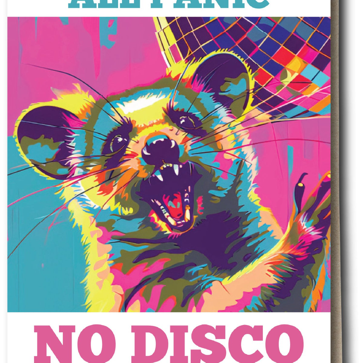 Silly Sausage - No Disco Greeting Card - Fun and Lighthearted Card