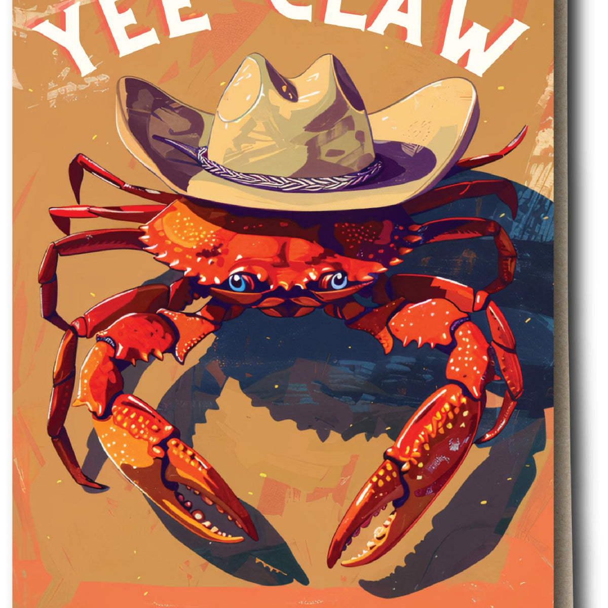 Silly Sausage - Yee-Claw Greeting Card - Funny Western-Themed Card