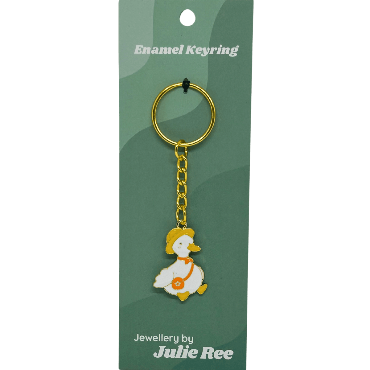 Sunhat Duck Keyring – Cute Enamel Duck Keyring