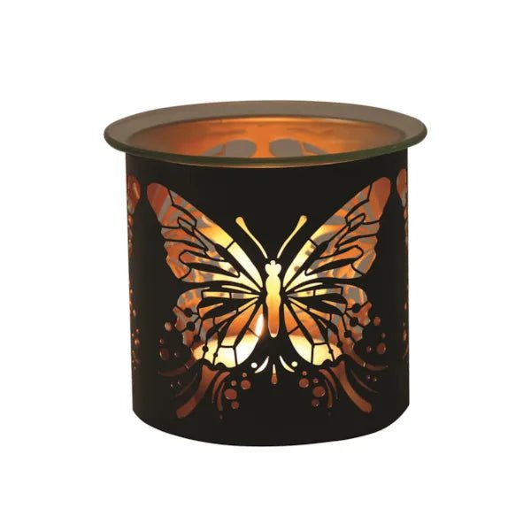 Tealight Wax Melter & Candle Holder – Black & Gold Butterfly
