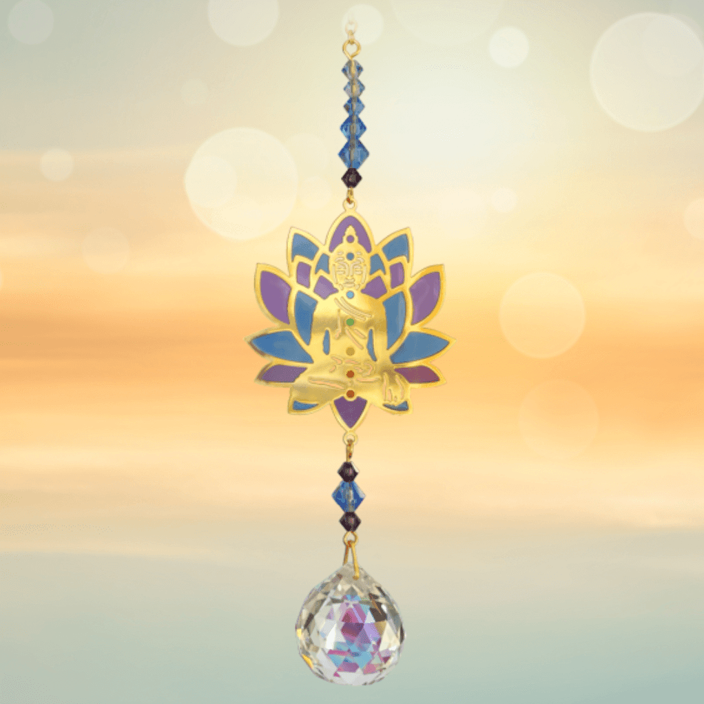 Moonlight Buddha Suncatcher: Wild Things Crystal Dreams