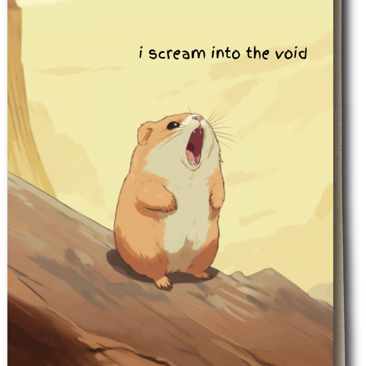 Funny Hamster Scream Greeting Card