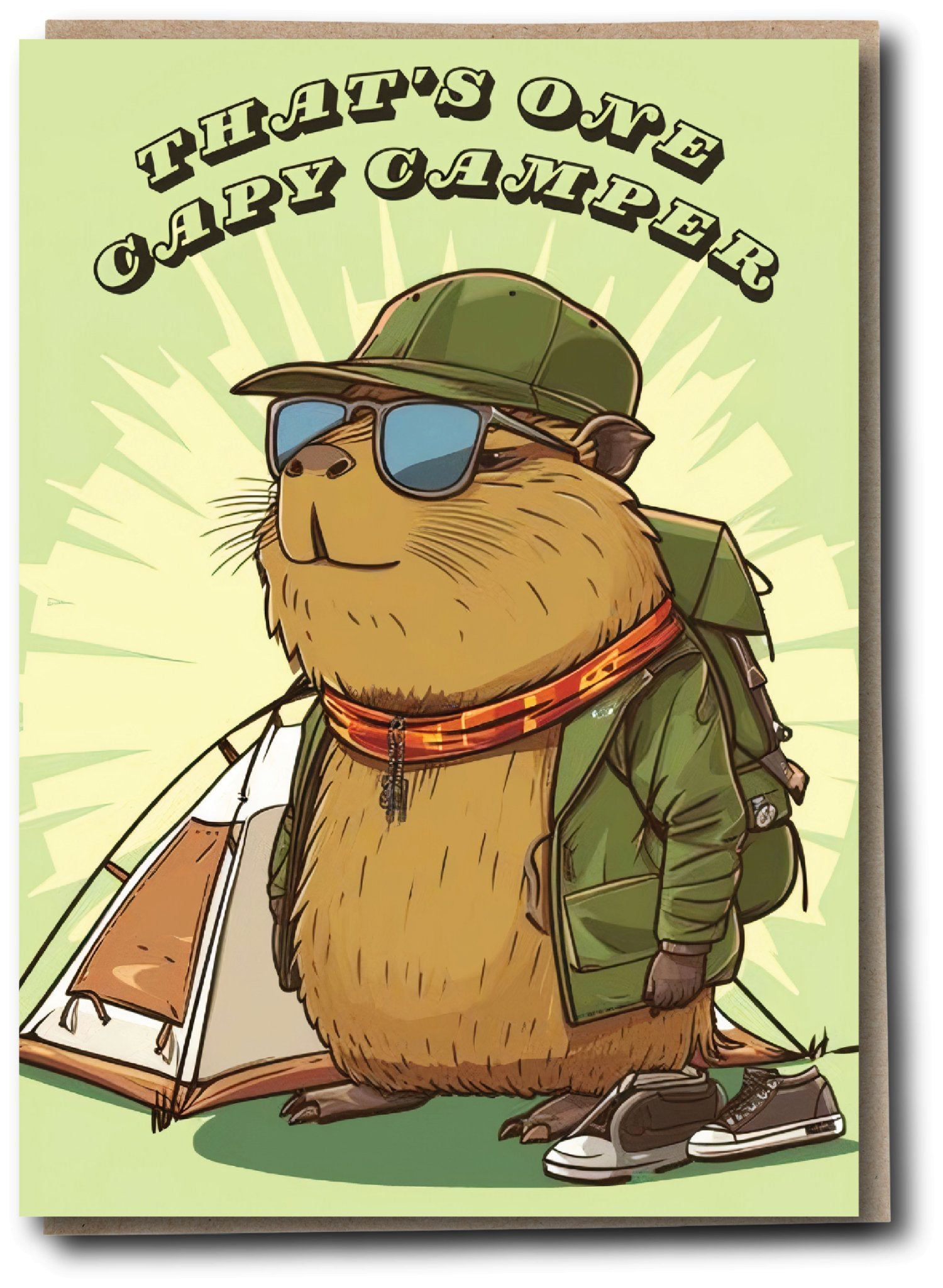 Cool Capybara Camper Greeting Cards — Something Different Gift Shop