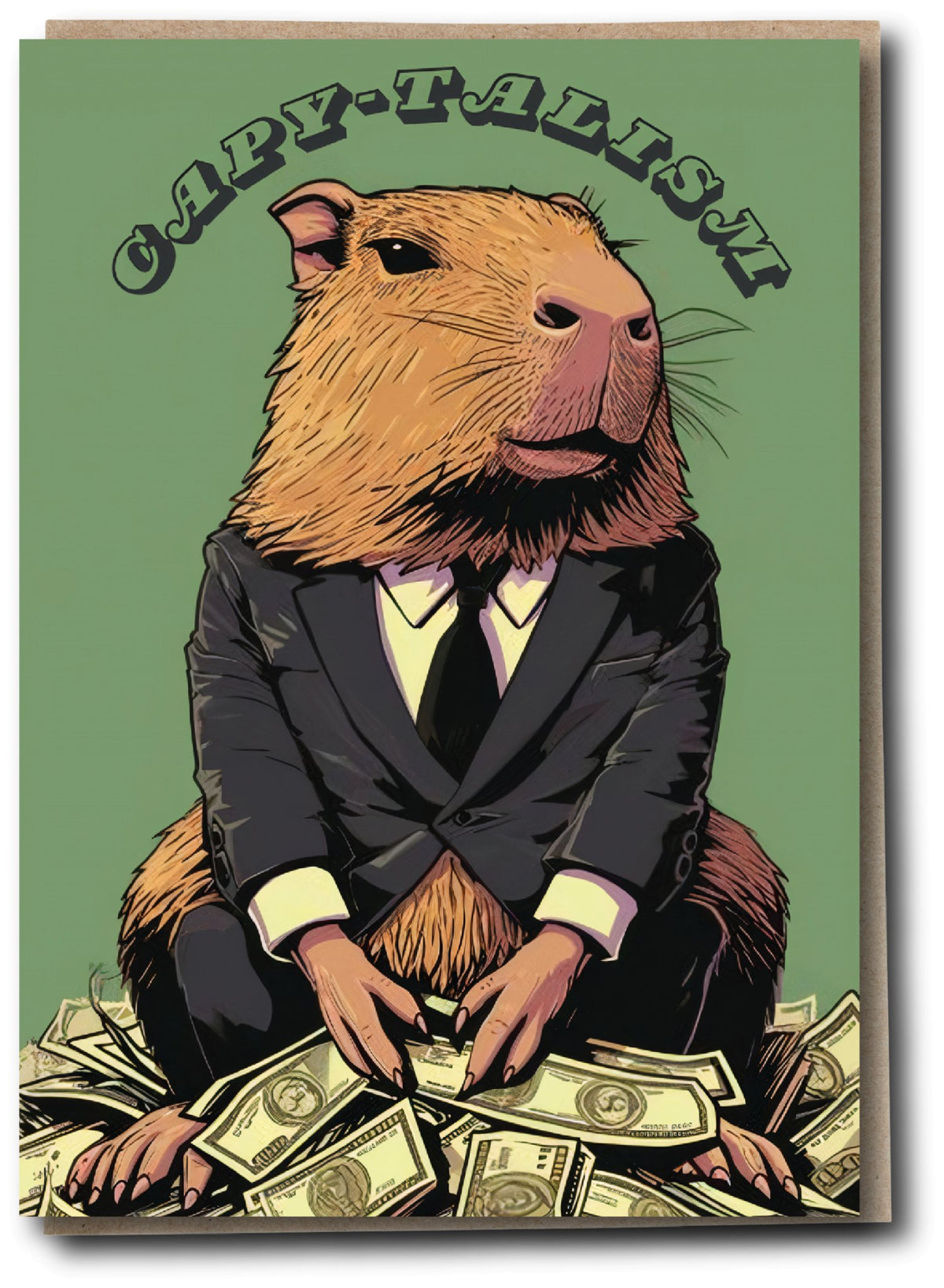 Capybara Businessman Greeting Cards