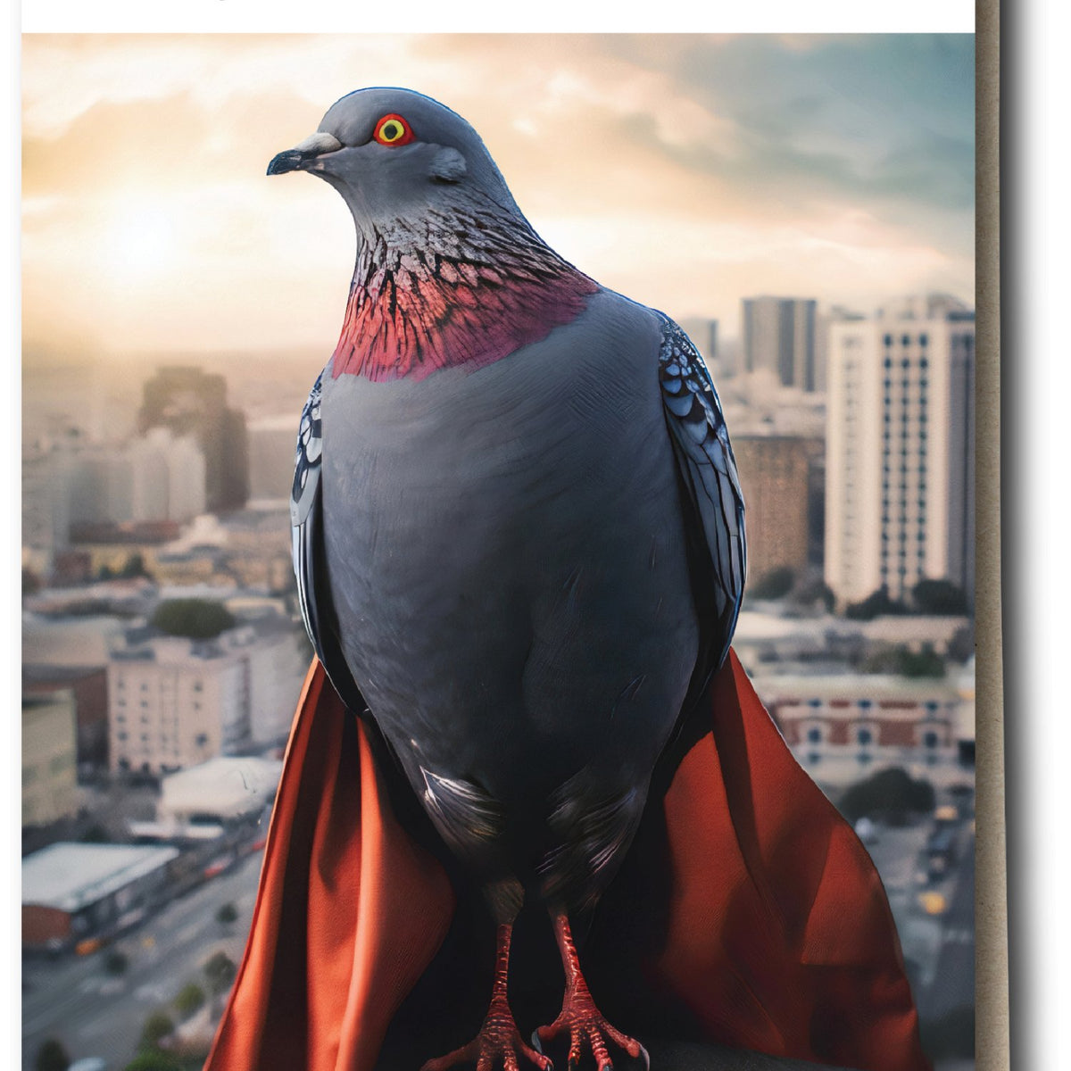 Funny Superhero Pigeon Greeting Cards