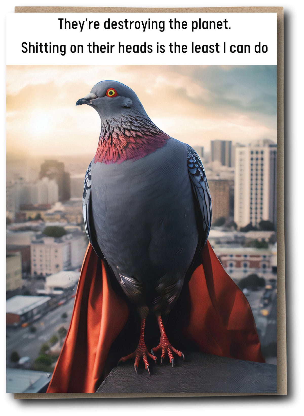 Funny Superhero Pigeon Greeting Cards
