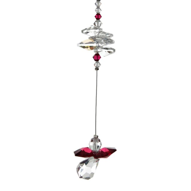 Ruby Cascade Guardian Angel Suncatchers - Fiery Elegance